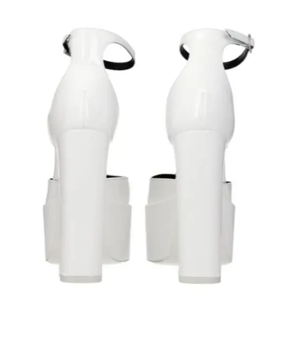 Paris Texas Round Toe Platform Pumps - White
