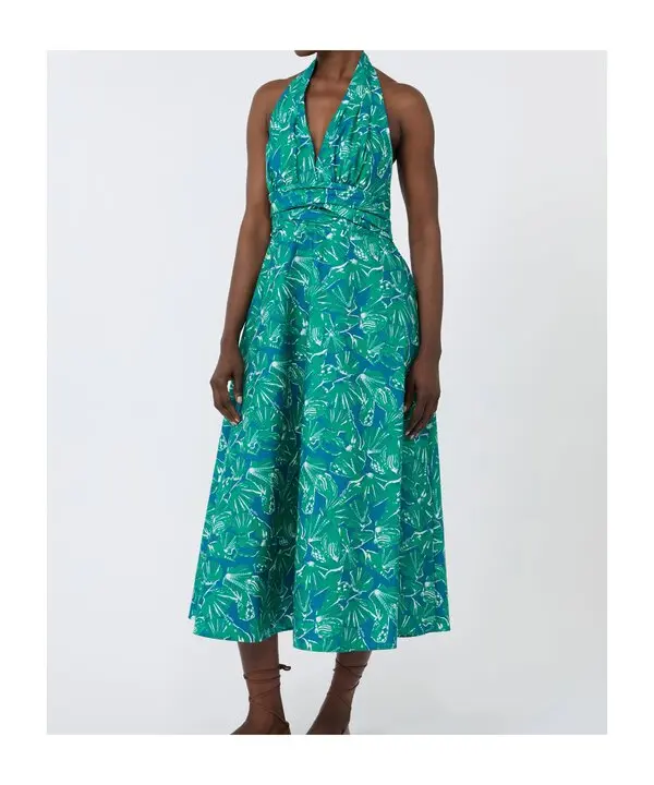 Max Mara Halterneck Printed Maxi Dress