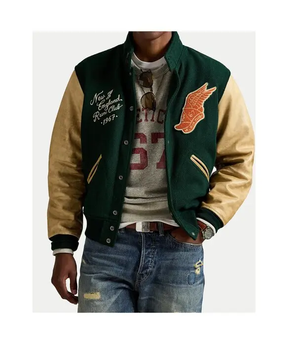 Polo Ralph Lauren Leather-sleeved Panelled Bomber Jacket