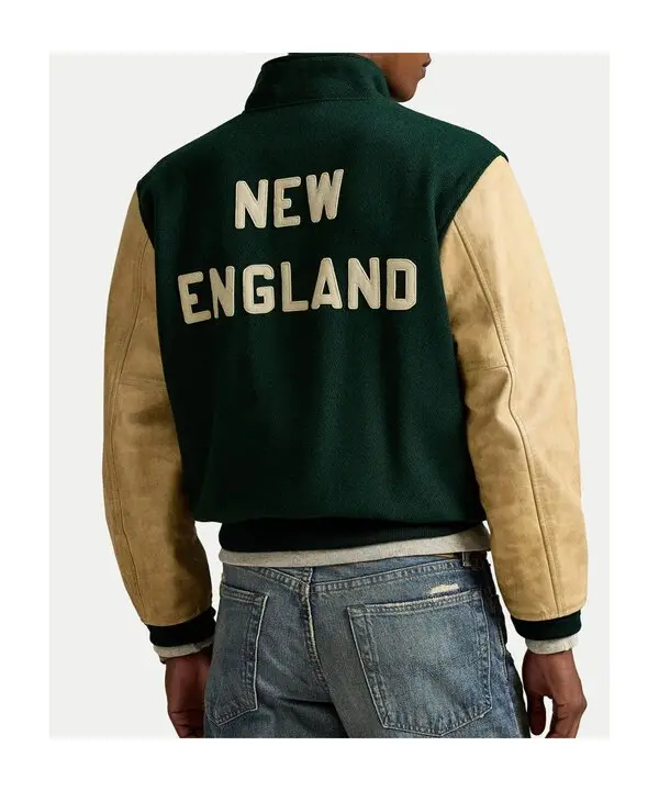 Polo Ralph Lauren Leather-sleeved Panelled Bomber Jacket