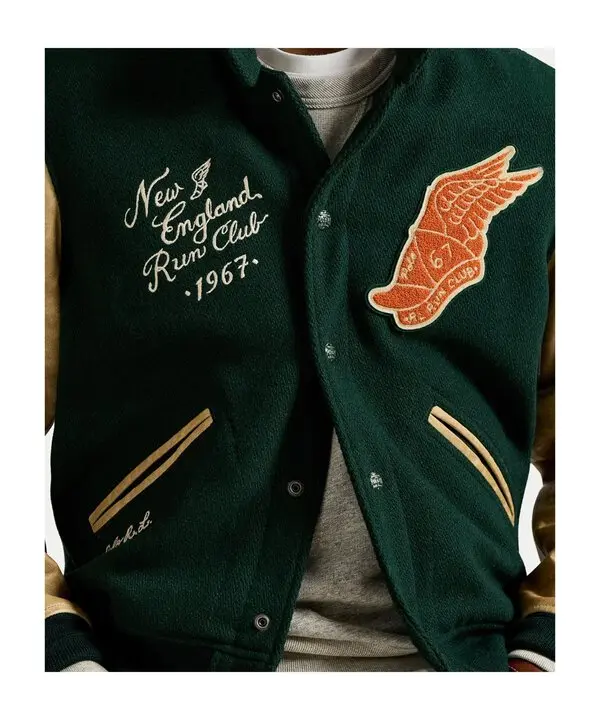 Polo Ralph Lauren Leather-sleeved Panelled Bomber Jacket