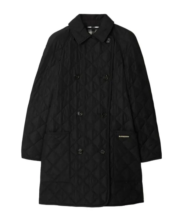 Burberry Quilted Double-breasted Coat - Black