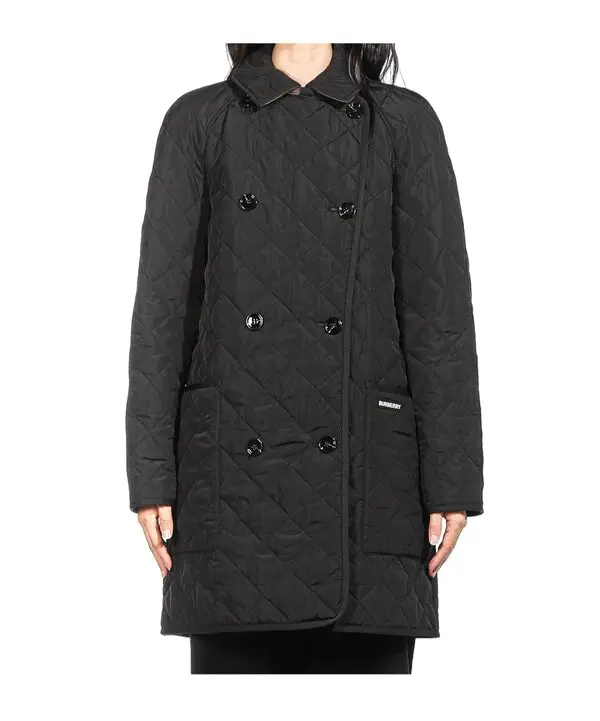 Burberry Quilted Double-breasted Coat - Black