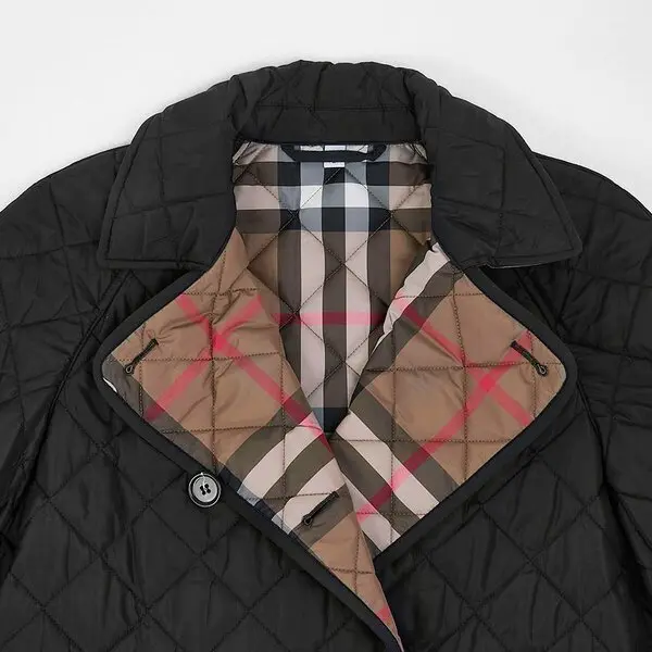 Burberry Quilted Double-breasted Coat - Black