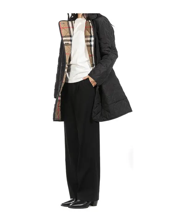 Burberry Quilted Double-breasted Coat - Black