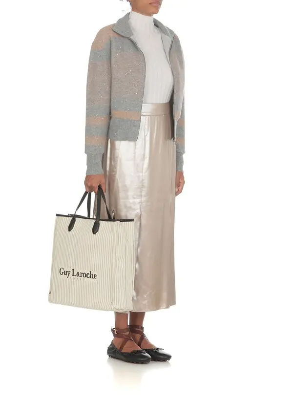 Peserico Laminated Twill Midi Skirt - Gray