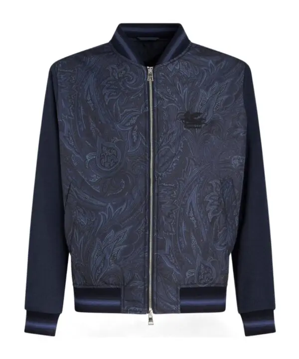Etro Logo-embroidered Bomber Jacket - Black