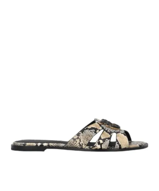 Pinko Love Birds Embossed Open Toe Sandals - Nude