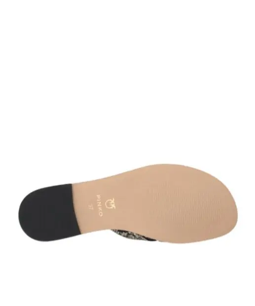 Pinko Love Birds Embossed Open Toe Sandals