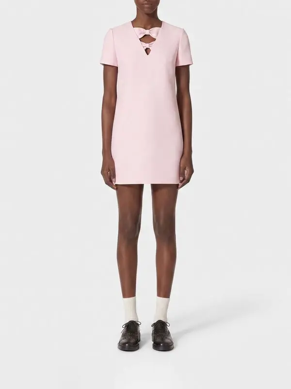 Valentino Garavani Short-sleeved Dress With Bow Detail - Pink