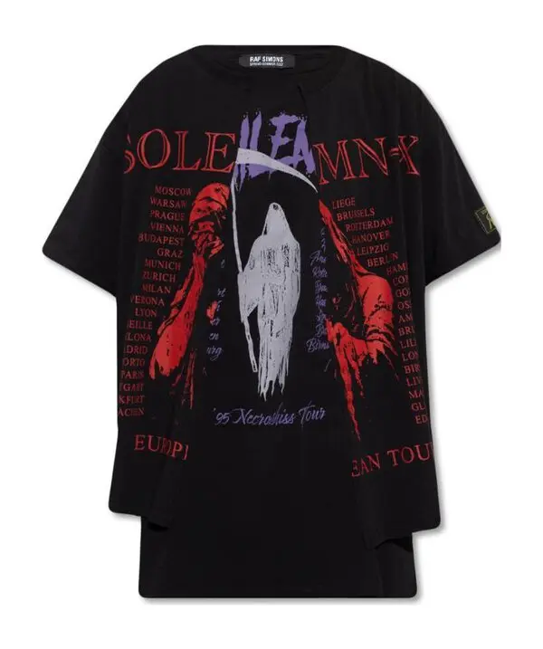 Raf Simons Graphic-print Layered T-shirt - Black