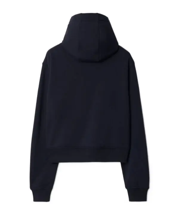 Burberry Cropped Drawstring Hoodie - Navy Blue