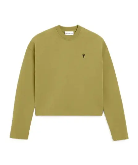 Ami Logo Embroidered Crewneck T-shirt - Matcha