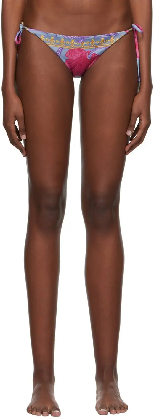 Versace Floral-print Tie-fastening Swim Briefs - Multicolor