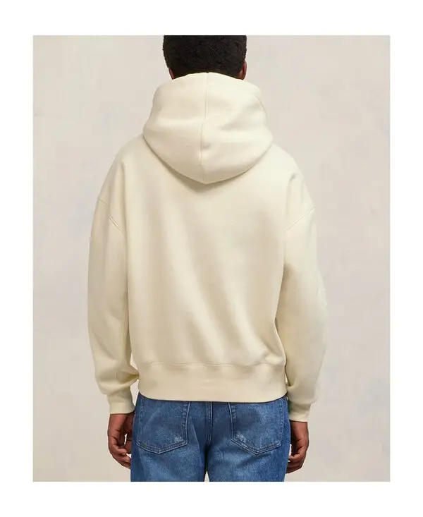 Ami Long-sleeved Drawstring Hoodie With Embroidered Logo
