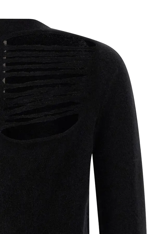Rick Owens Long Sleeve Cut-out Front Sweater