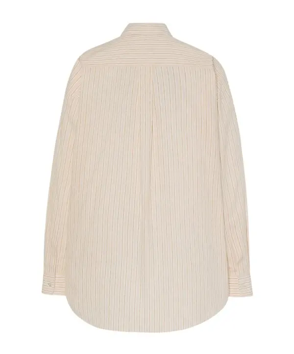 THE ROW Caster Striped Poplin Shirt - Beige