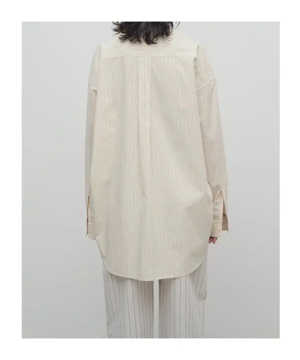 THE ROW Caster Striped Poplin Shirt - Beige