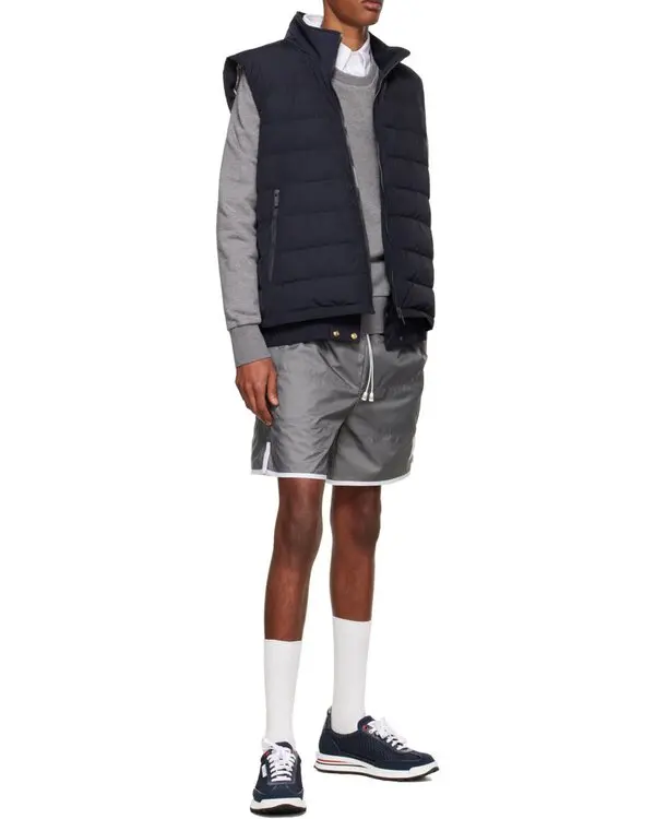 Thom Browne Ripstop Drawstring Track Shorts - Silver-gray