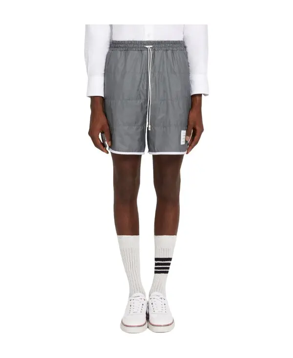 Thom Browne Ripstop Drawstring Track Shorts - Silver-gray
