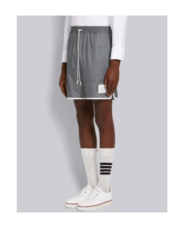 Thom Browne Ripstop Drawstring Track Shorts - Silver-gray