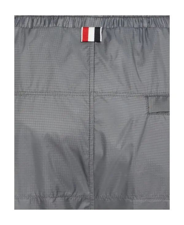 Thom Browne Ripstop Drawstring Track Shorts - Silver-gray