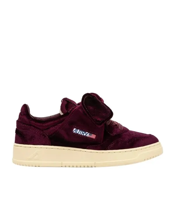 AUTRY Velvet Bow Detail Sneakers - Wine Red