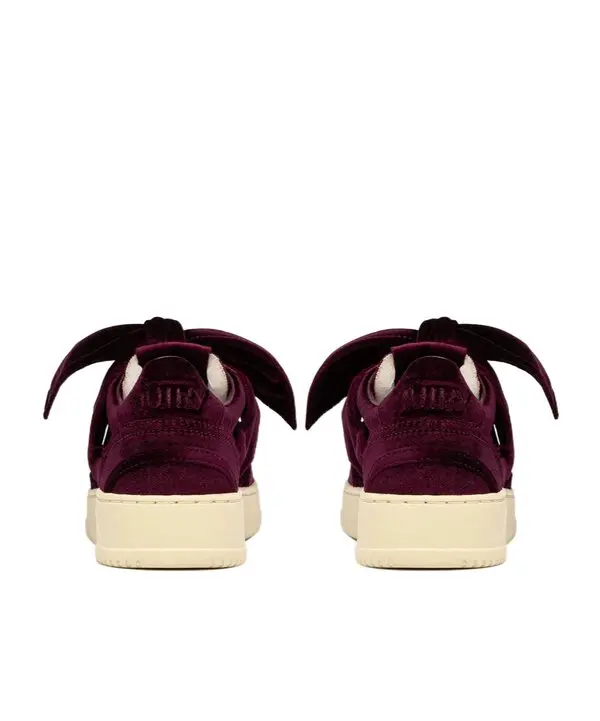 AUTRY Velvet Bow Detail Sneakers - Wine Red