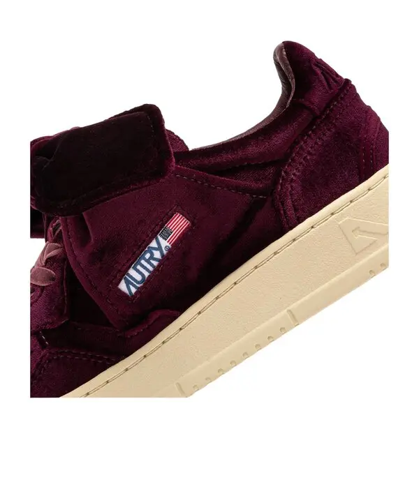 AUTRY Velvet Bow Detail Sneakers - Wine Red