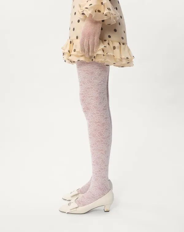 Valentino Garavani Polka Dot V-neck Ruffled Dress