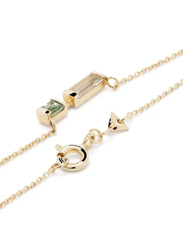 ALIITA 9kt Yellow Gold Amethyst And Diamond Pendant Necklace