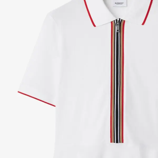 Burberry Polo Dress With Signature Stripes - No