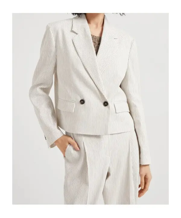 Brunello Cucinelli Pinstriped Double-breasted Blazer