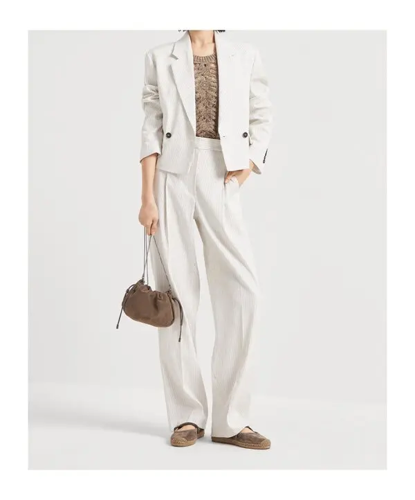 Brunello Cucinelli Pinstriped Double-breasted Blazer