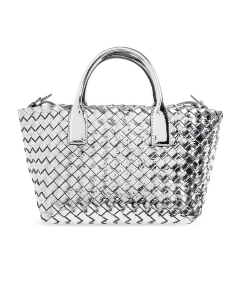 Bottega Veneta Woven Handbag - Silver