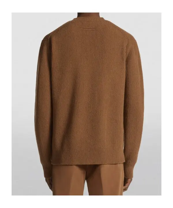 Zegna Long-sleeved Ribbed Crewneck Sweater