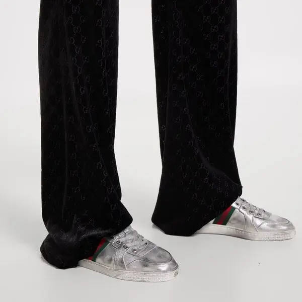 Gucci Low-top Trainers With Web Detail - Silver