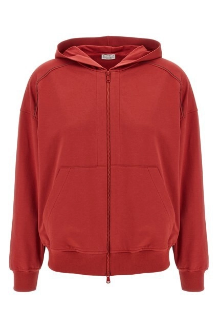 Brunello Cucinelli Embellished Zip-up Hoodie - Red