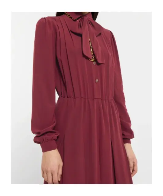 Gucci Silk Crêpe De Chine Dress With Bow Detail