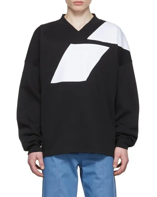 We11Done V-neck Long Sleeve T-shirt - Black