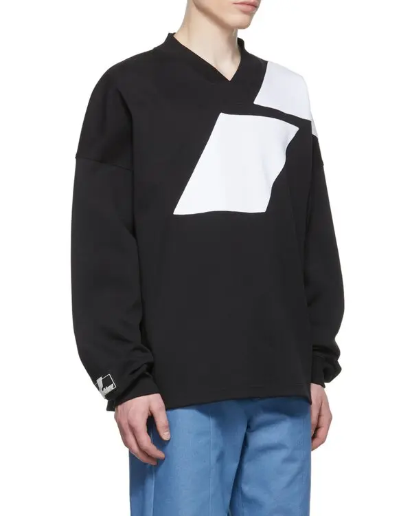 We11Done V-neck Long Sleeve T-shirt - Black