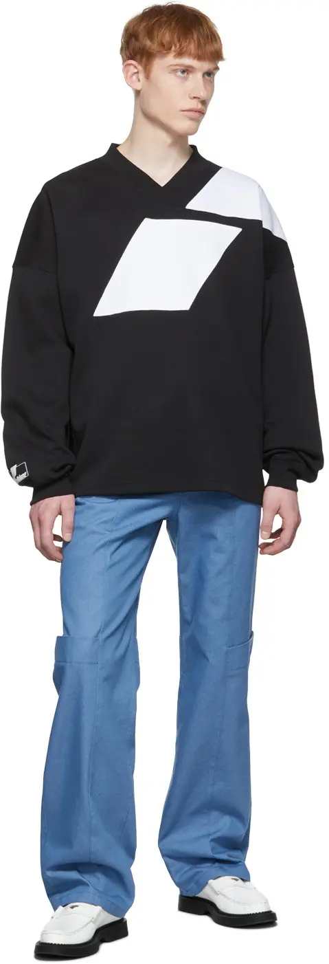 We11Done V-neck Long Sleeve T-shirt - Black