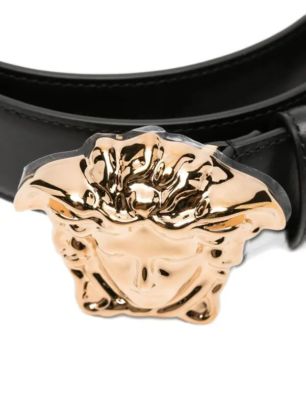 Versace Medusa Head Buckle Belt - Black