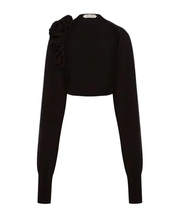 Alberta Ferretti Bolero In Merino Wool, Silk, And Cashmere