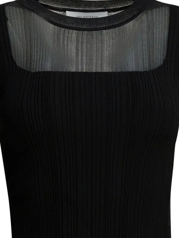 Sportmax Ribbed Trompe L'oeil Jumper - Black