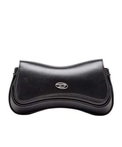 DIESEL® Play Logo Plaque Clutch Bag - Black