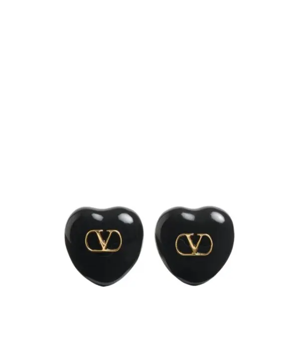 Valentino Garavani Coeur Royal Vlogo Signature Earrings - Gold/black