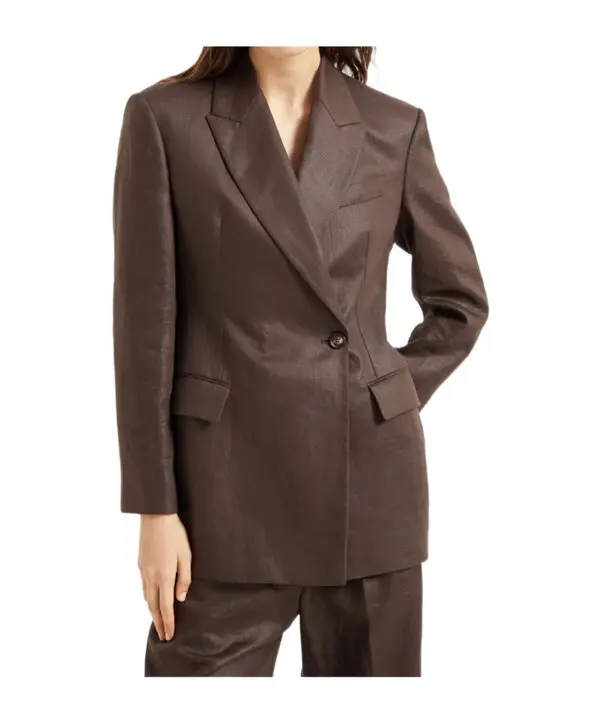 Brunello Cucinelli Embellished Polished Twill Blazer