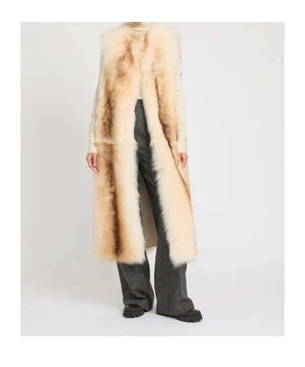 YVES SALOMON Lamb Shearling Gilet - Light Brown