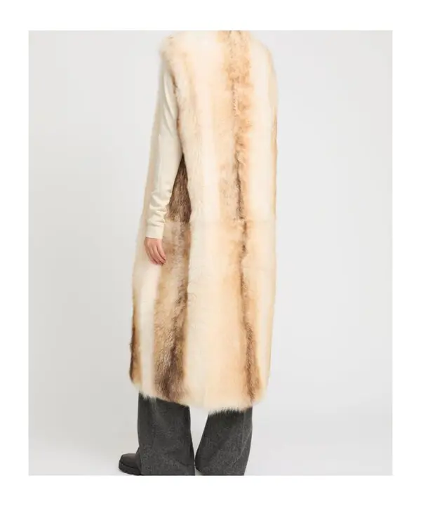 YVES SALOMON Lamb Shearling Gilet - Light Brown